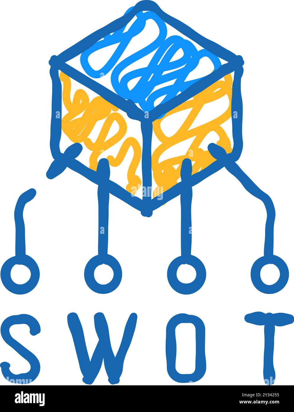 swot analysis production icon doodle illustration Stock Vector Image ...