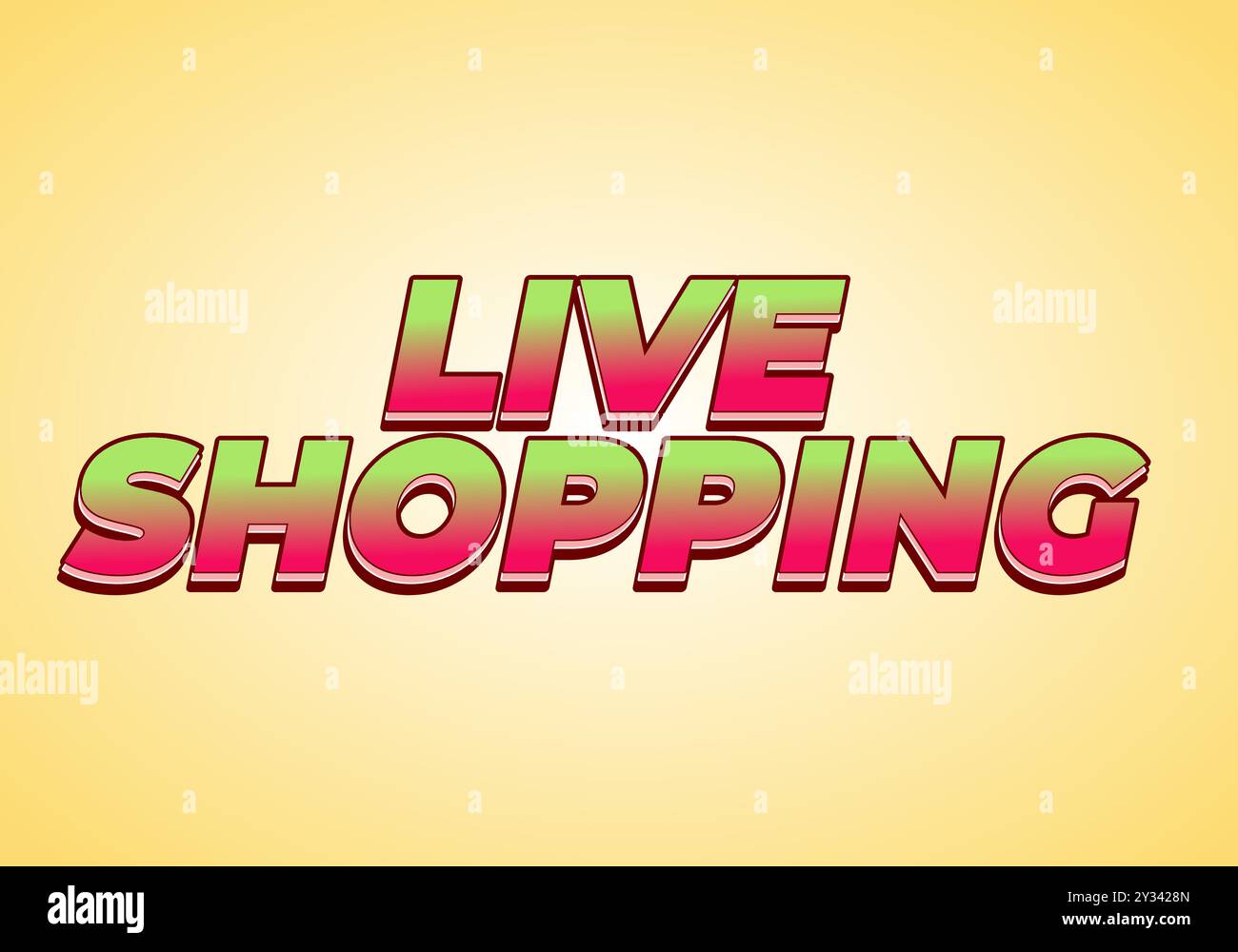 Live shopping. Text effect design in 3D style with eye catching colors ...