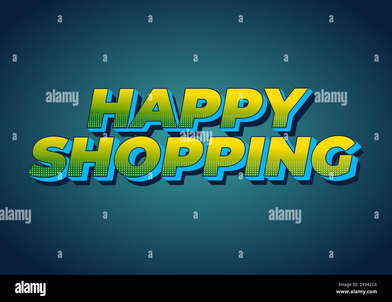 Happy shopping. Text effect design with 3D style and modern colors ...