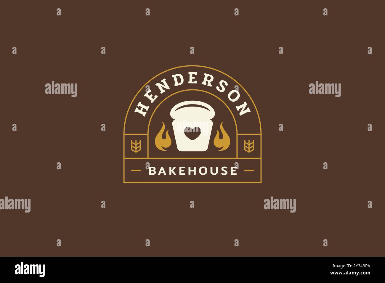Bakehouse retro logo design template with fresh baked bread vector flat ...