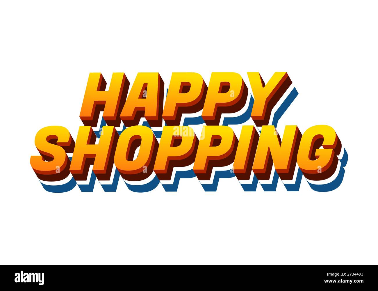 Happy shopping. Text effect design with 3D style and modern colors ...