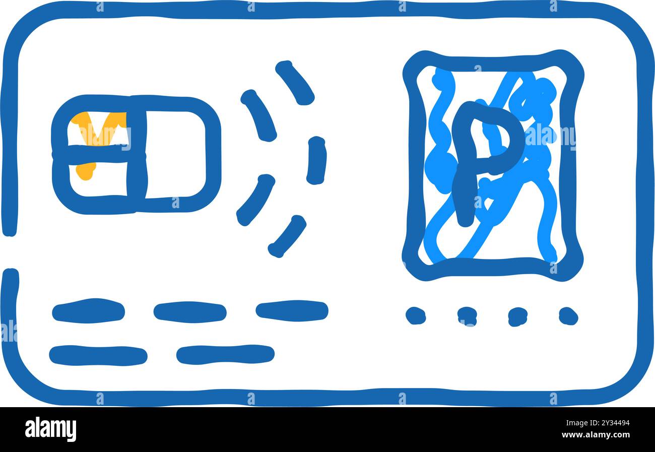 pass card parking icon doodle illustration Stock Vector Image & Art - Alamy