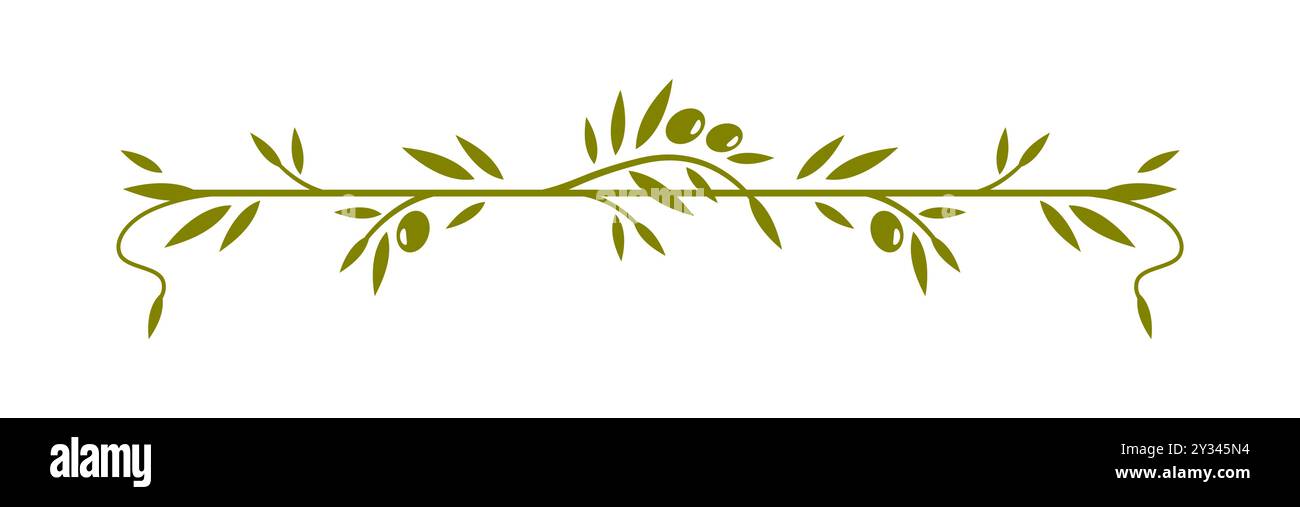 Olive leaves frame divider or border for menu boarder element or ...