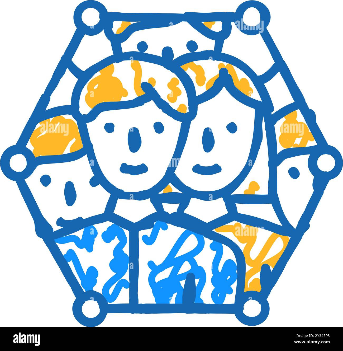 successful teamwork icon doodle illustration Stock Vector Image & Art ...