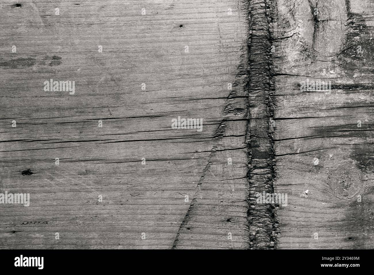 Old worn out wooden board. Wood texture close up. Black and white ...
