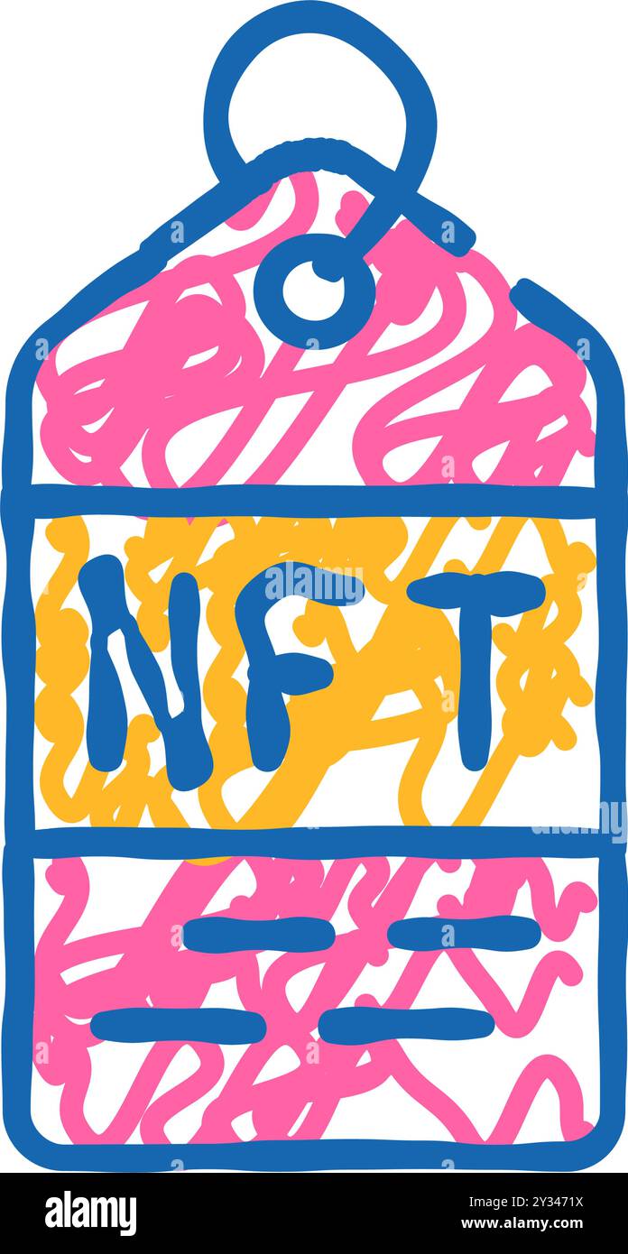 nft label icon doodle illustration Stock Vector Image & Art - Alamy
