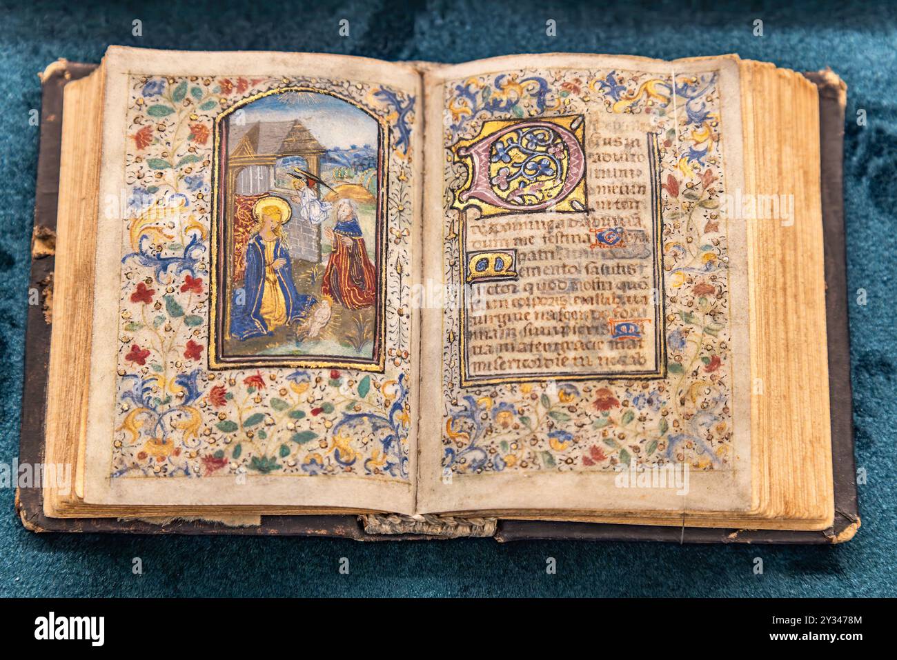 Prague, Czech Republic - May 30, 2024: Detail of a handwritten bible ...