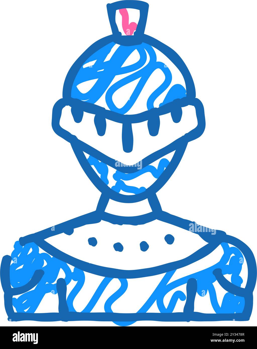 knight fantasy character icon doodle illustration Stock Vector Image ...
