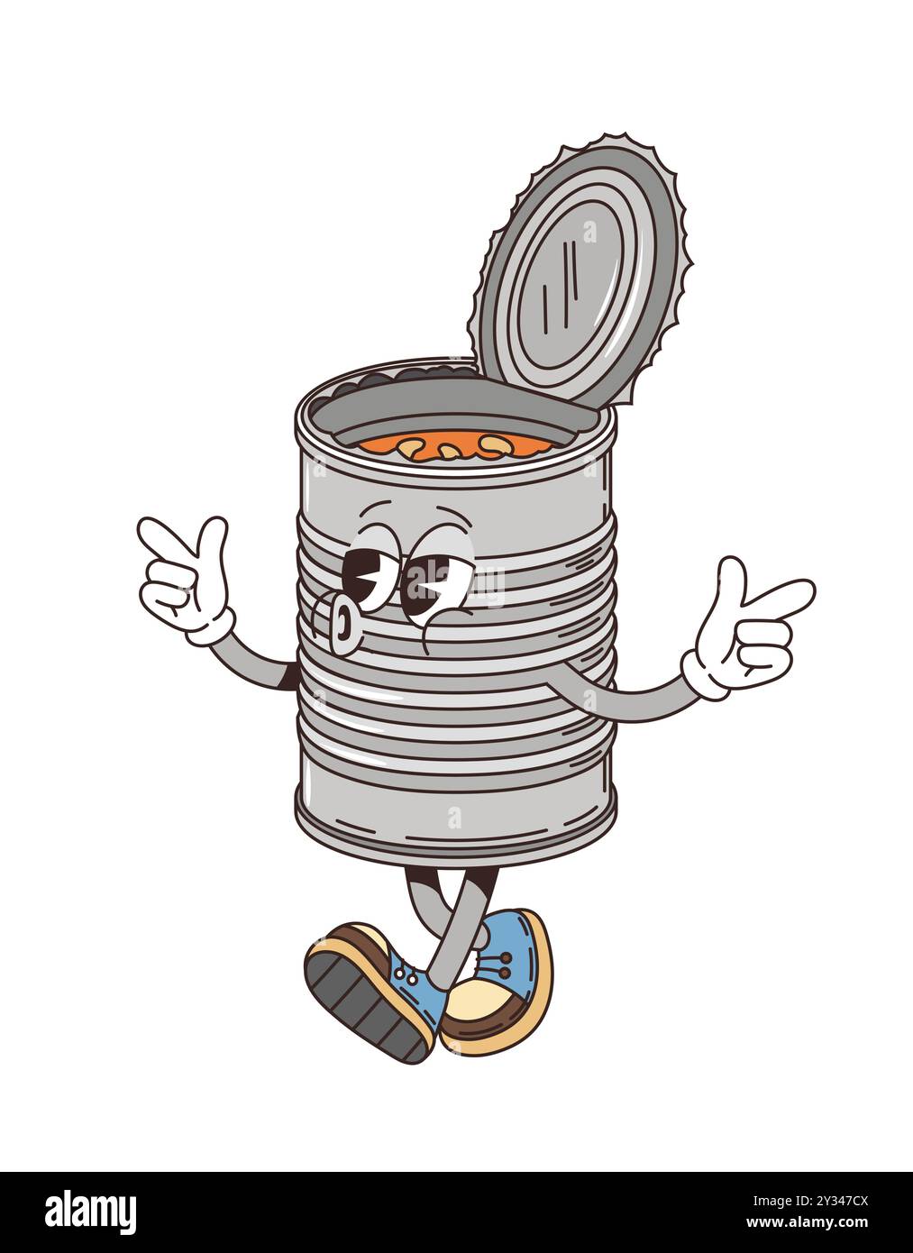 Cartoon open tin can Cut Out Stock Images & Pictures - Alamy