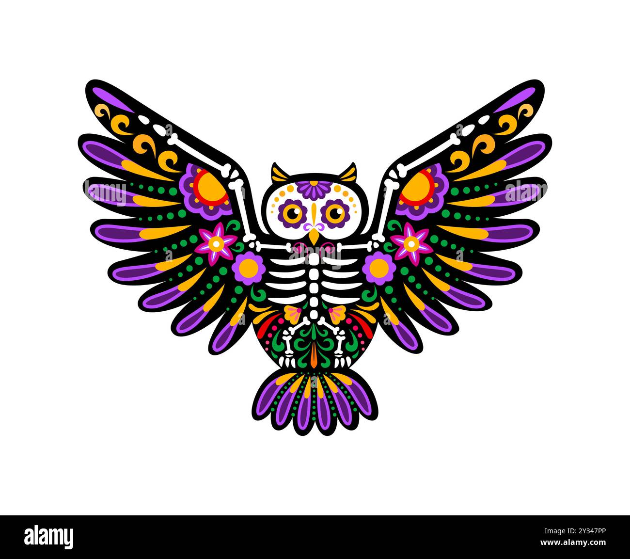 Owl with outstretched wings Stock Vector Images - Alamy