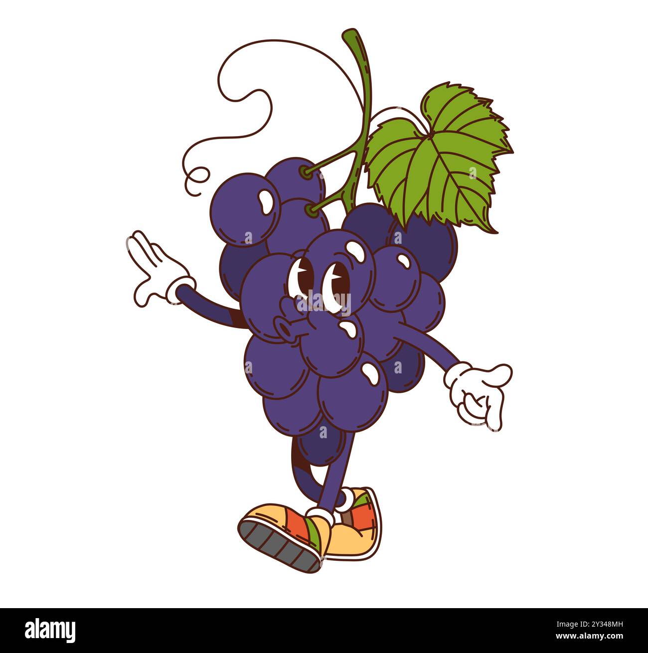Cheerful cartoon grape character hi-res stock photography and images ...