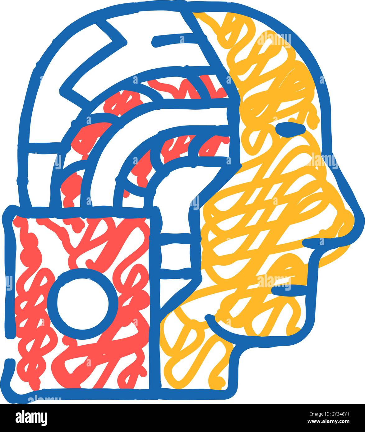 artificial intelligence robot icon doodle illustration Stock Vector ...