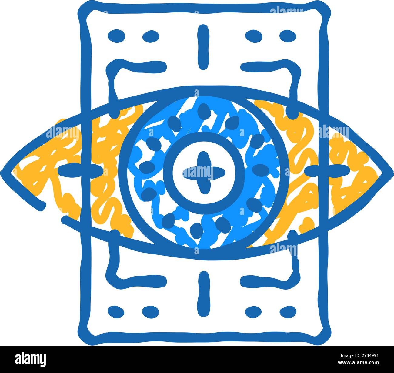 eye with mesh ophthalmology icon doodle illustration Stock Vector Image ...