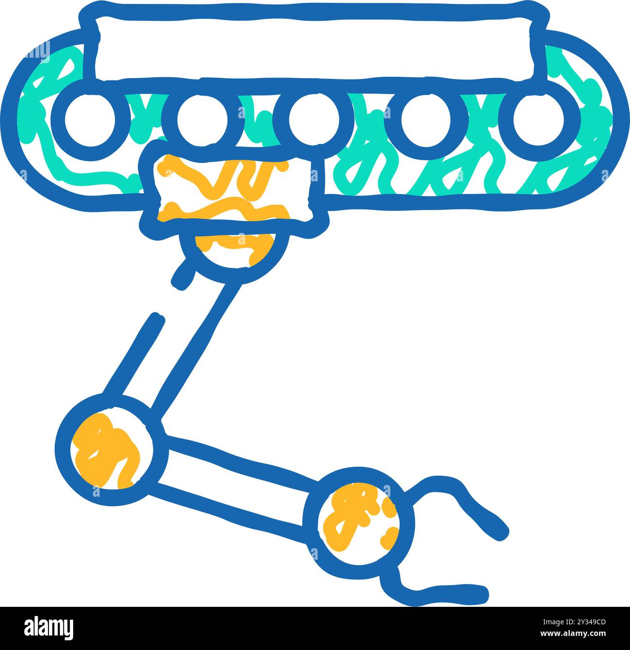 robotic hand on rail icon doodle illustration Stock Vector Image & Art ...
