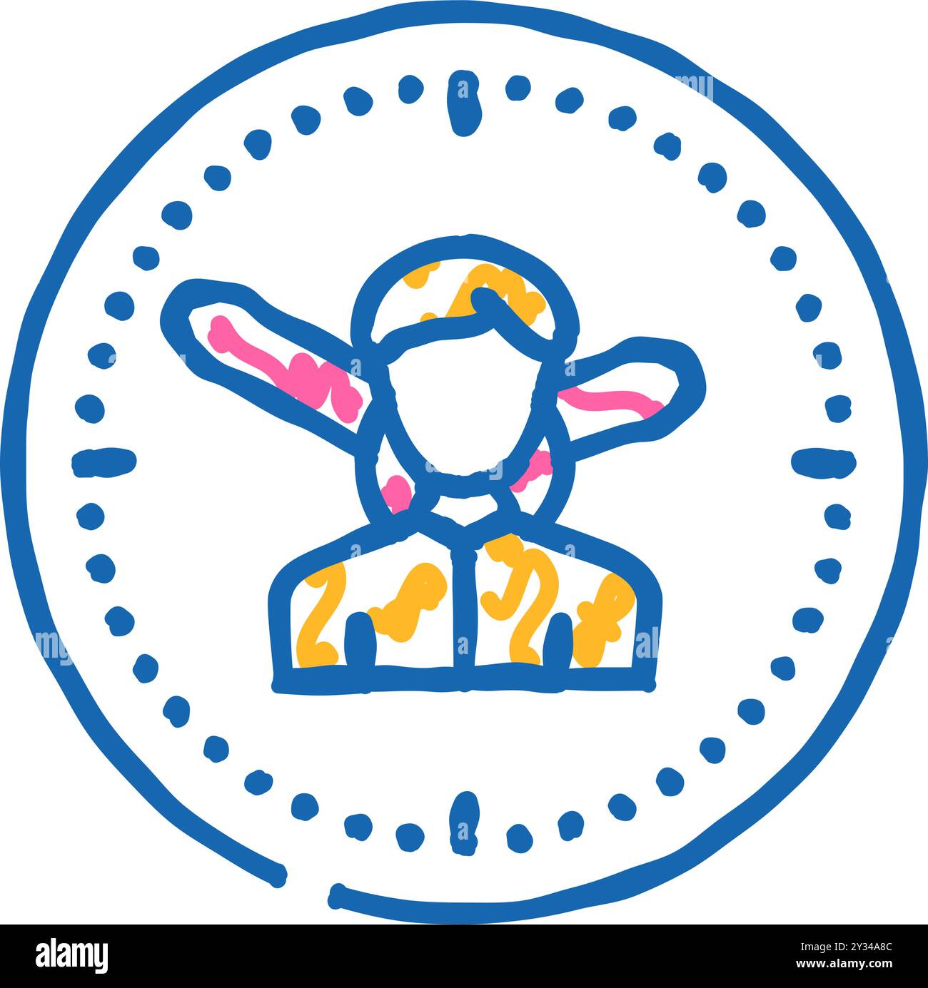 employee man hours icon doodle illustration Stock Vector Image & Art ...