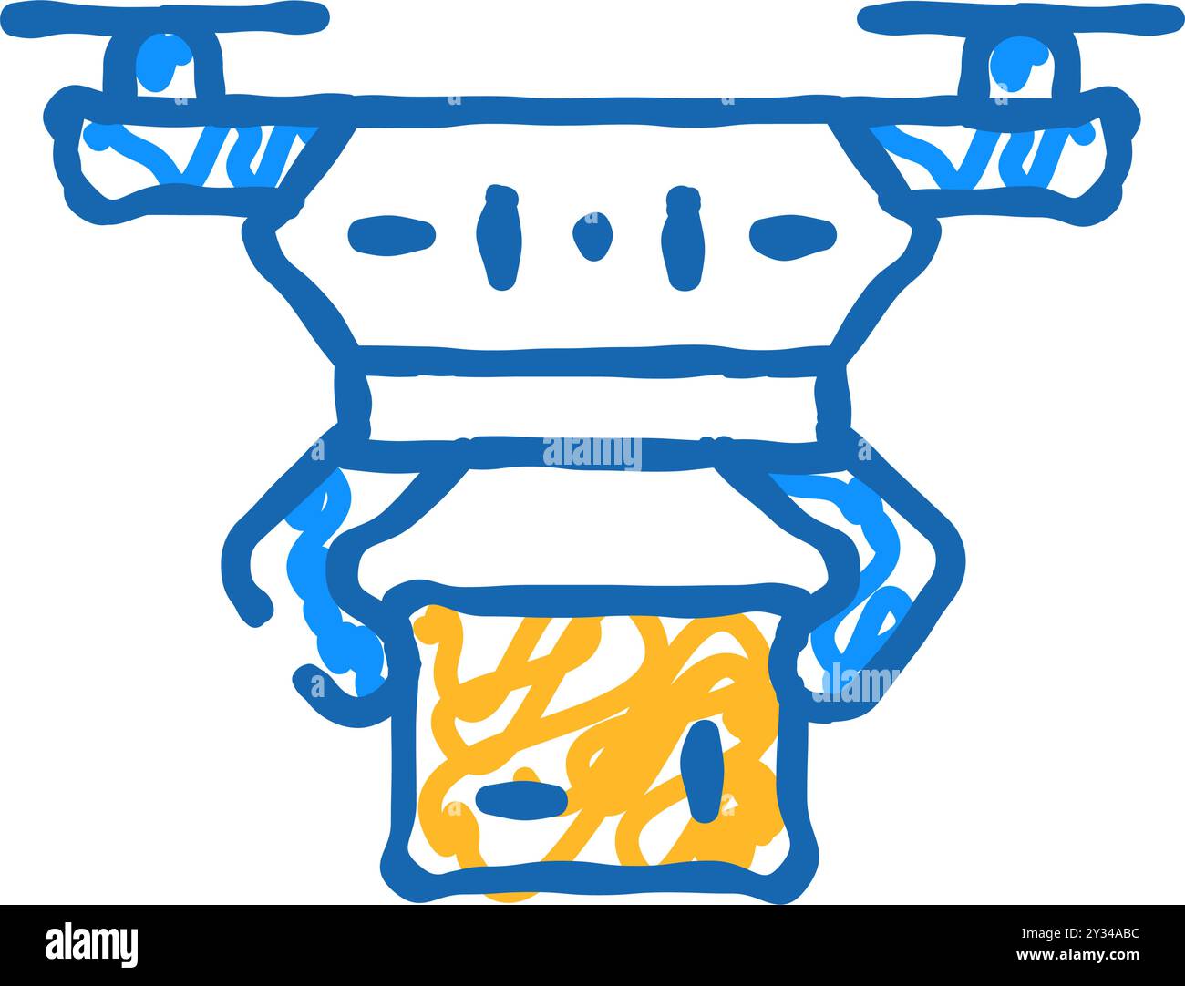drone delivery robot icon doodle illustration Stock Vector Image & Art ...