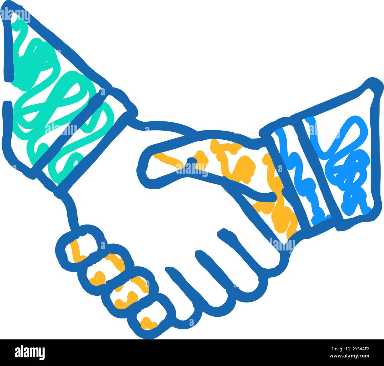 handshake partners icon doodle illustration Stock Vector Image & Art ...
