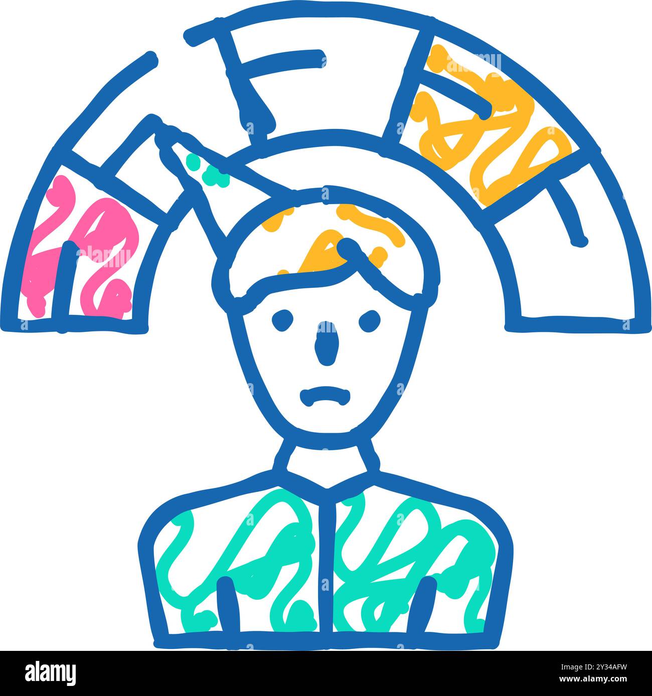 negative employee level icon doodle illustration Stock Vector Image ...