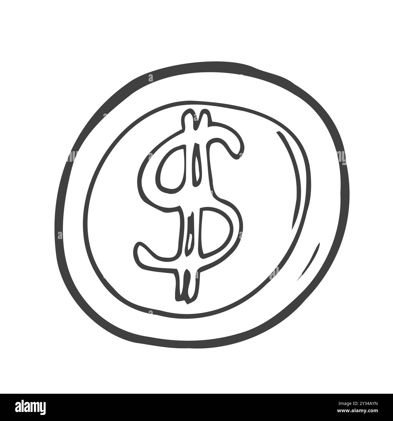 Coin icon cartoon style Black and White Stock Photos & Images - Alamy