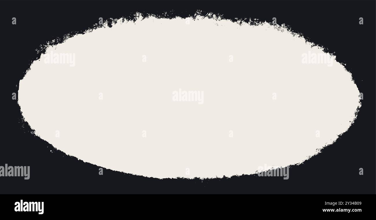 Rough edges oval frame vector. Grunge vintage oval paint stain ...