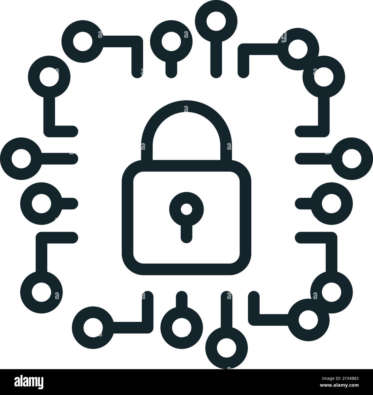 Cyber security system protecting digital data with padlock icon Stock Vector Image & Art - Alamy