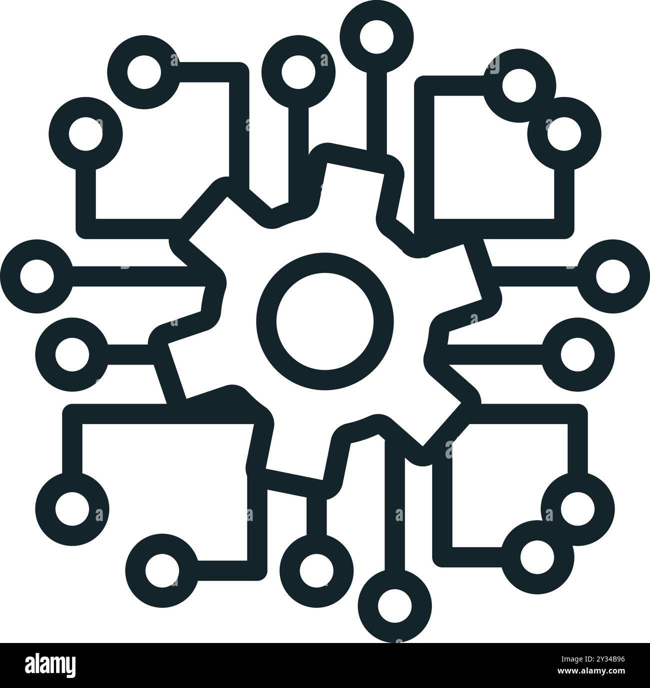 Gear connecting circuit board artificial intelligence technology Stock ...