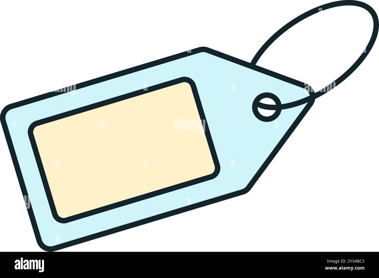 Blue empty price tag with string for business management Stock Vector ...