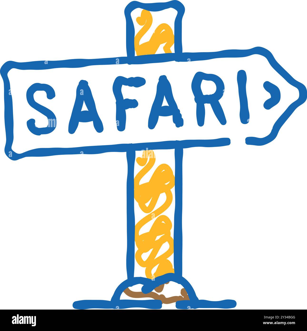 direction safari nameplate icon doodle illustration Stock Vector Image ...