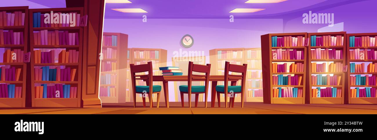 Library or bookstore interior cartLibrary or bookstore interior cartoon ...