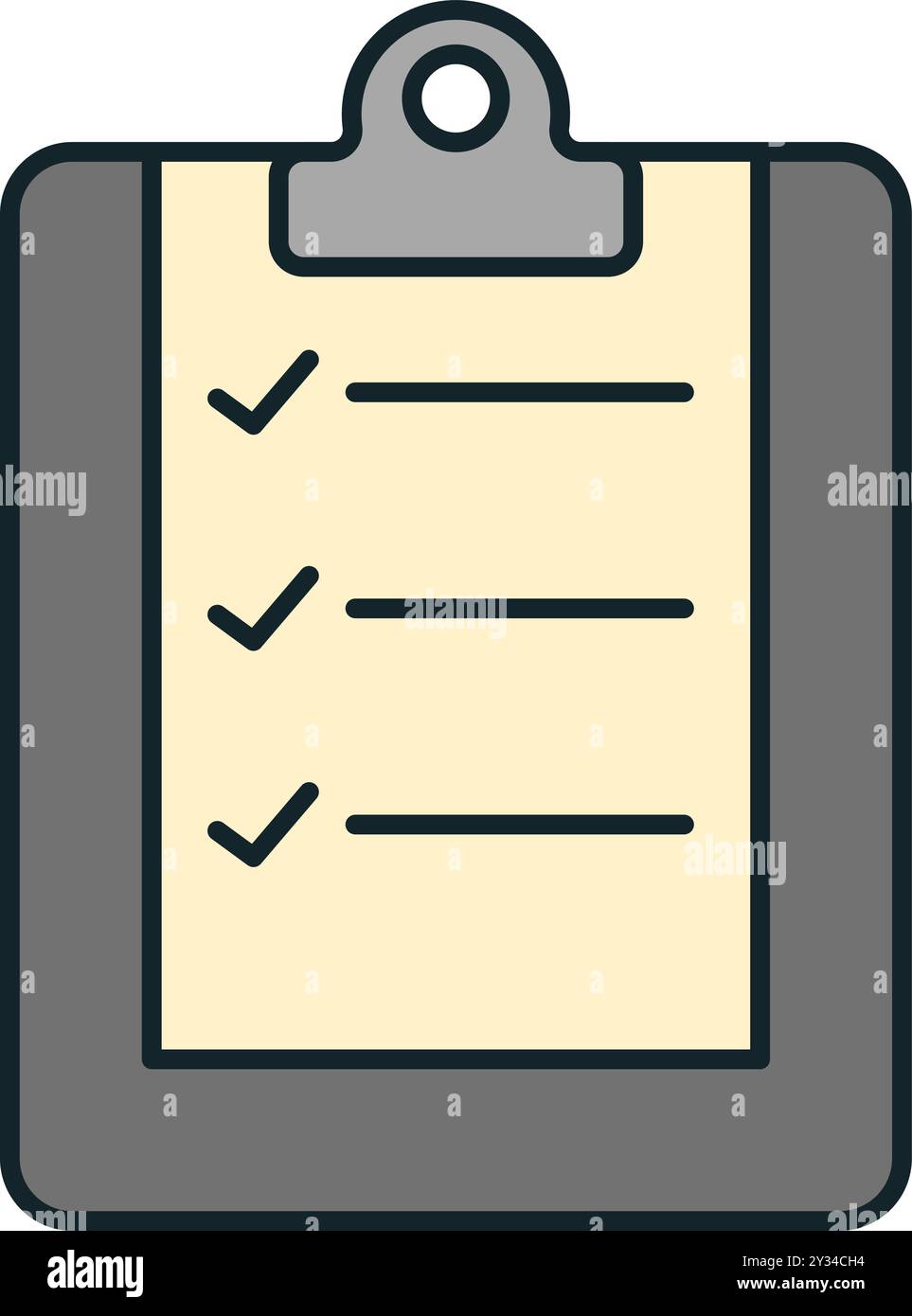 Clipboard showing a list with check marks for business management Stock ...