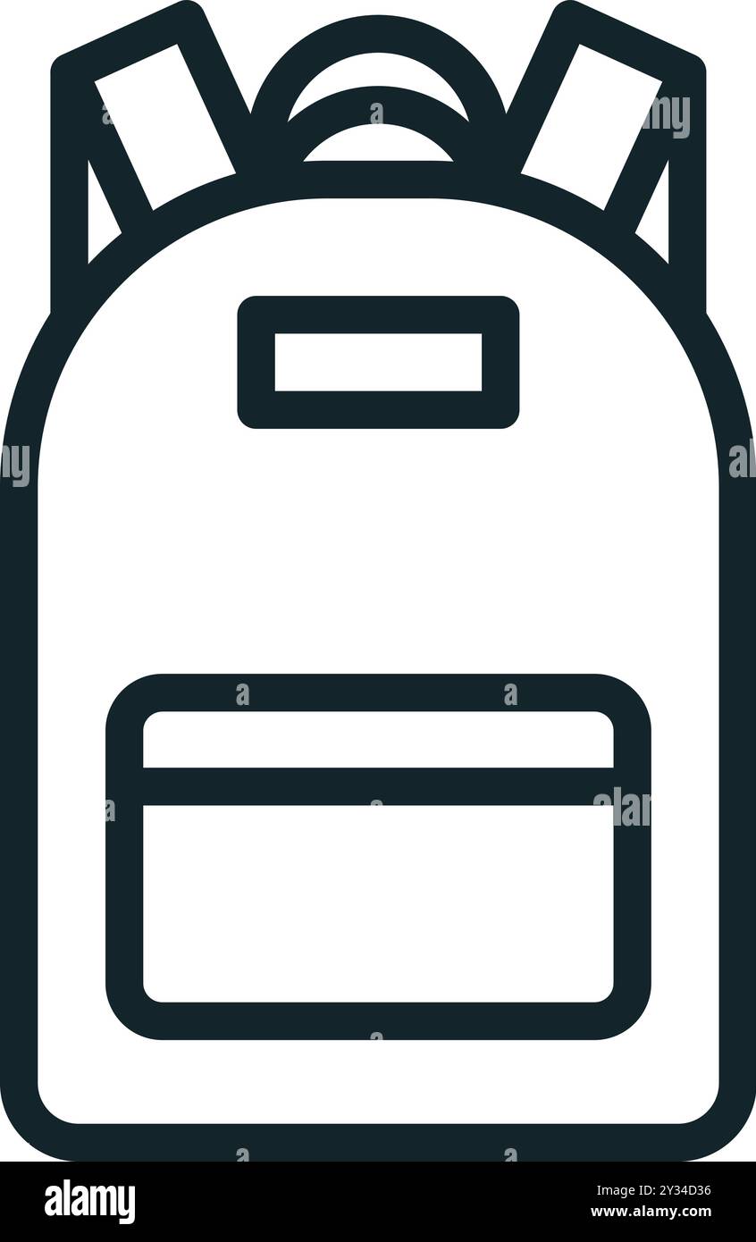 Simple line drawing of a backpack, ideal for representing camping and ...