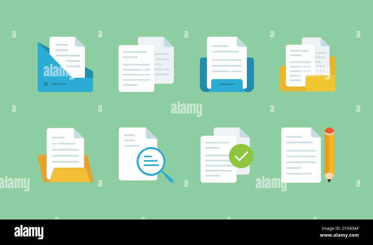 Modern documentation and office file presentation simple illustration ...