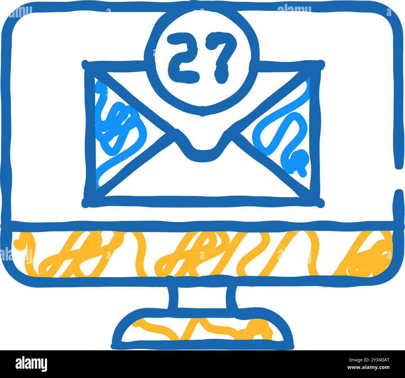 letter online message icon doodle illustration Stock Vector Image & Art ...