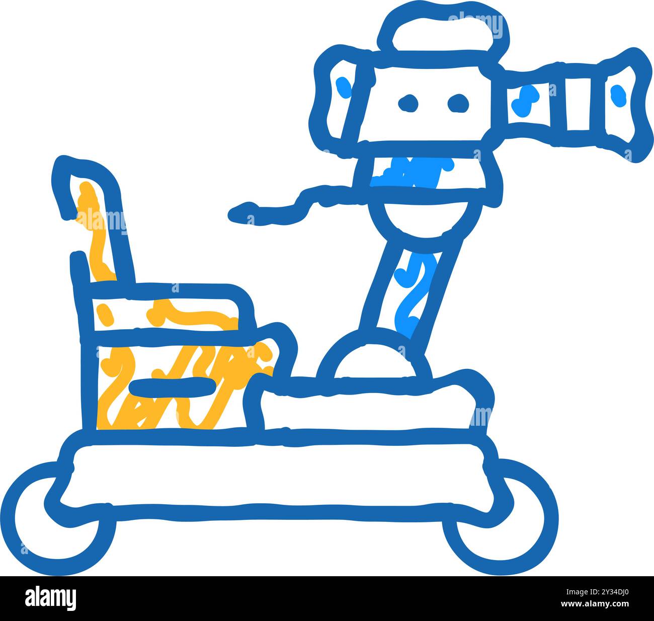 operator cart with video camera icon doodle illustration Stock Vector ...