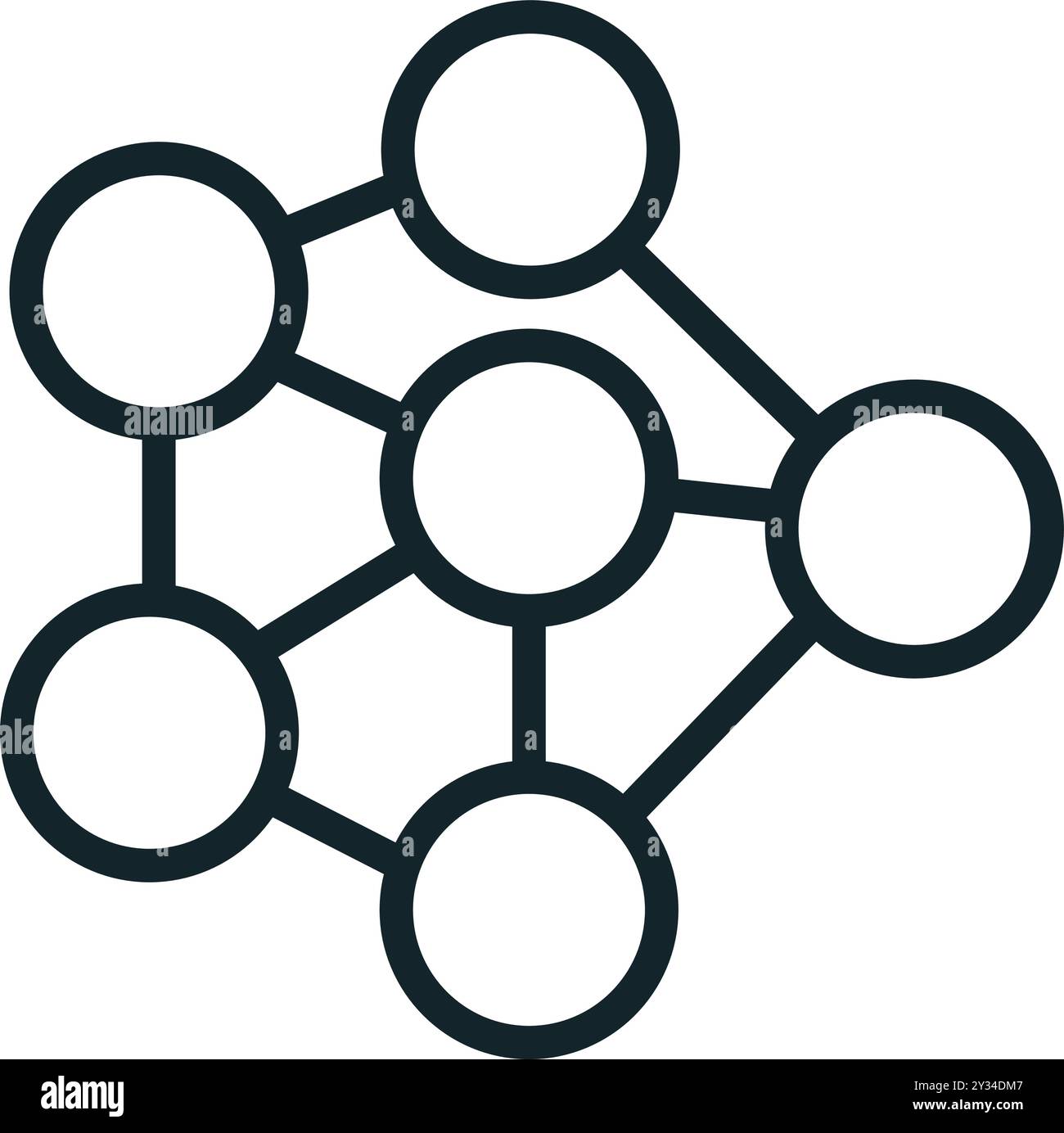 Network of connected circles is representing the concept of artificial intelligence and its ...