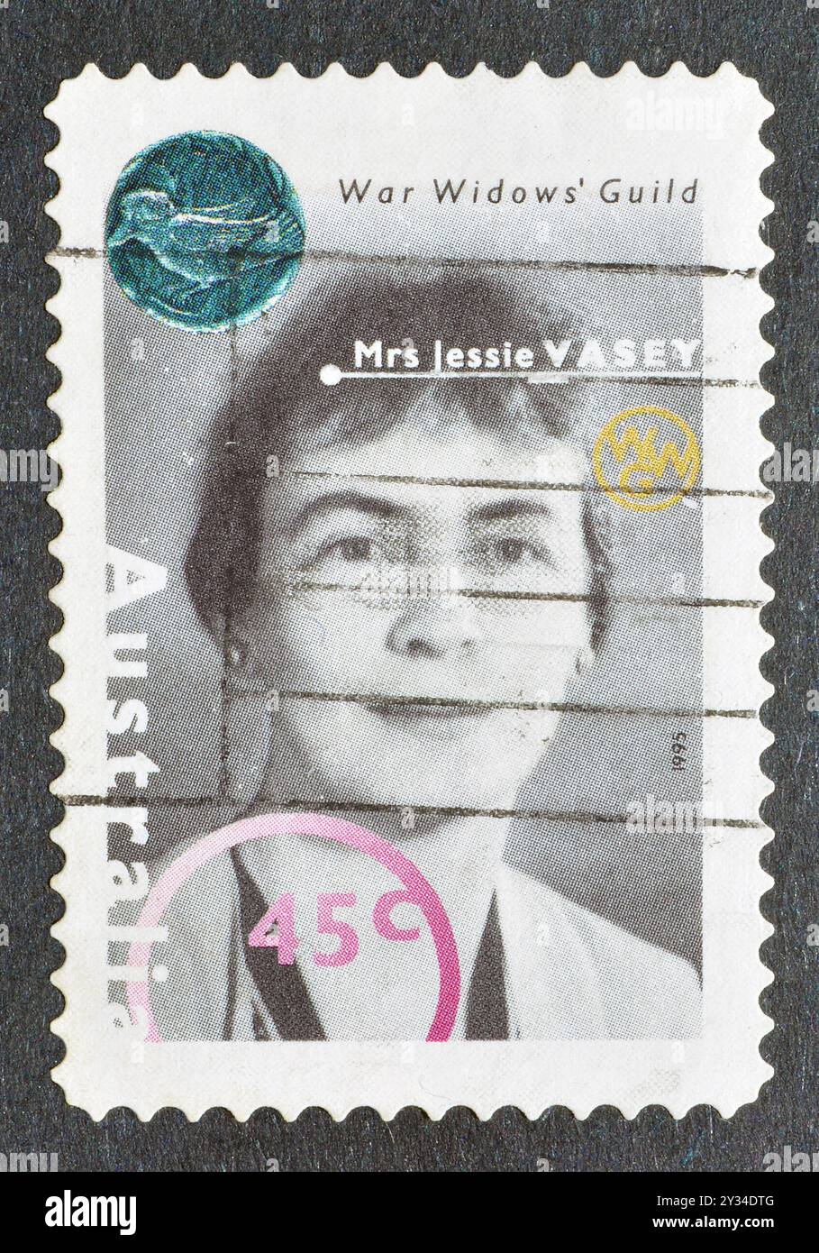 Cancelled postage stamp printed by Australia, that shows portrait of ...