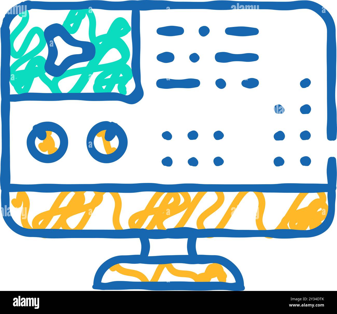 settings video conference call icon doodle illustration Stock Vector ...