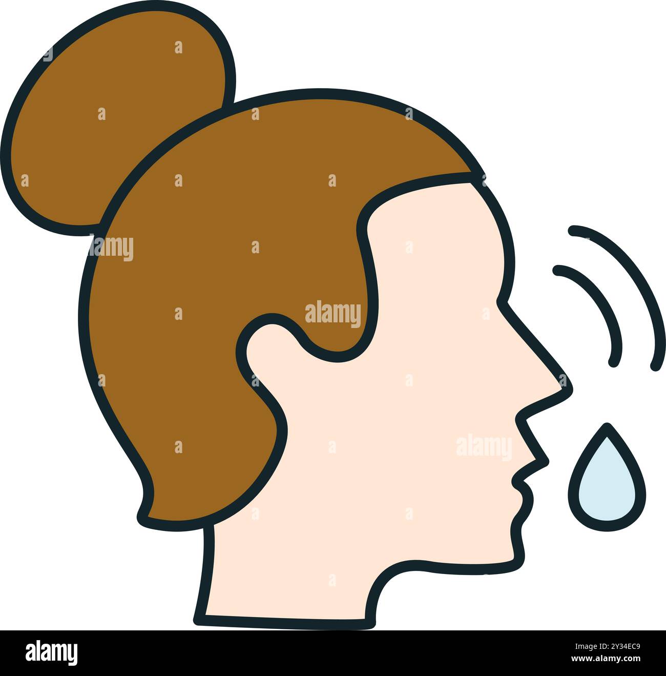 This icon shows a woman coughing, representing the spread of virus ...