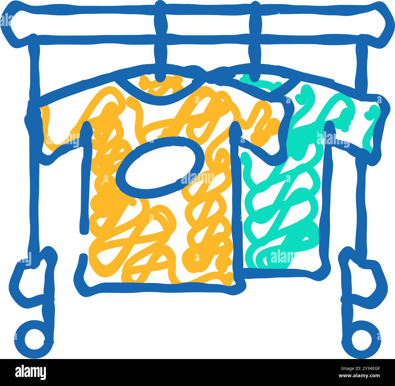 wardrobe with clothes for actor icon doodle illustration Stock Vector ...