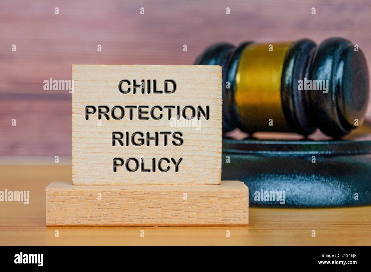 Child Protection Rights Policy text engraved on wooden blocks with ...