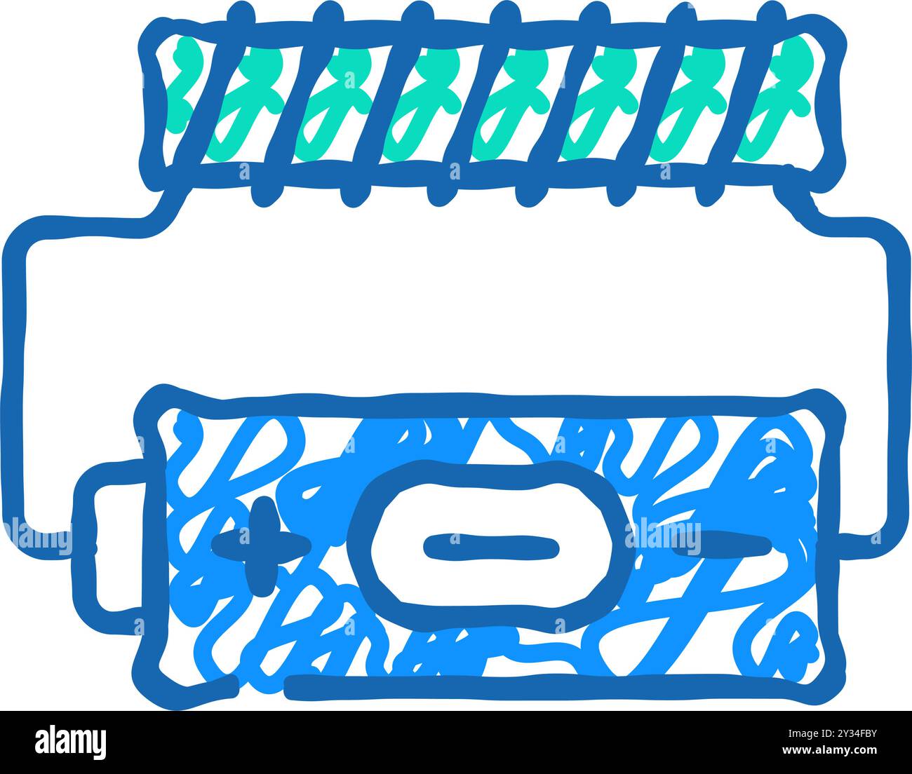 battery electromagnetic icon doodle illustration Stock Vector Image ...