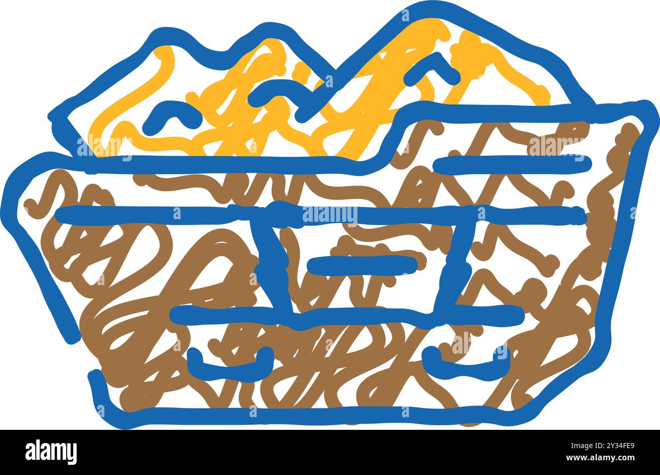 construction waste container icon doodle illustration Stock Vector ...