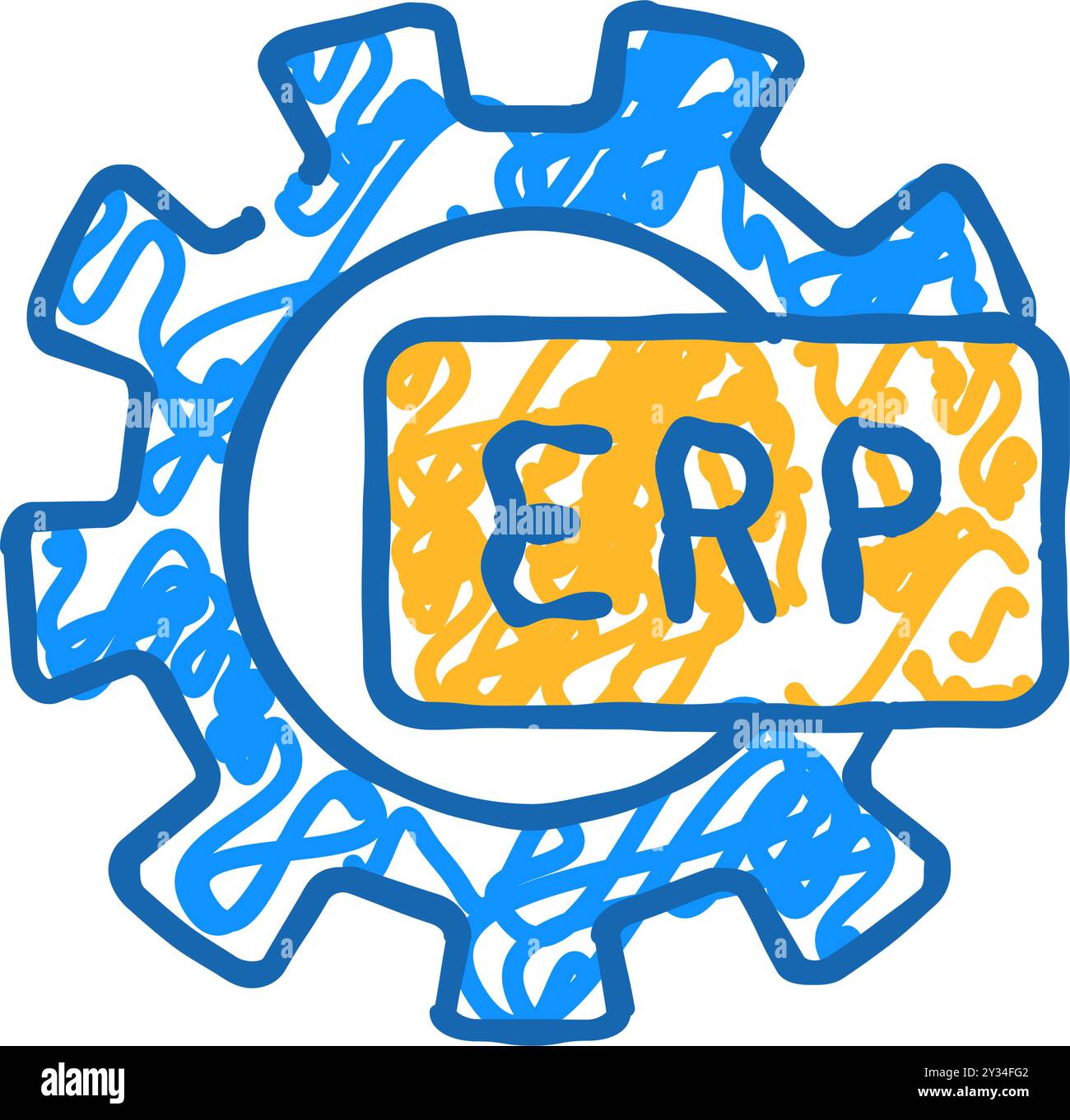 Erp Working Processing Icon Doodle Illustration Stock Vector Image And Art Alamy