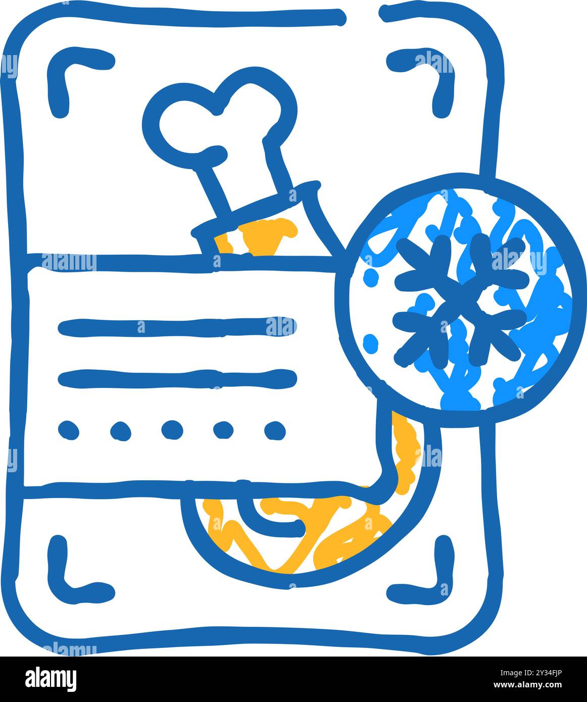chicken meat frozen food icon doodle illustration Stock Vector Image ...