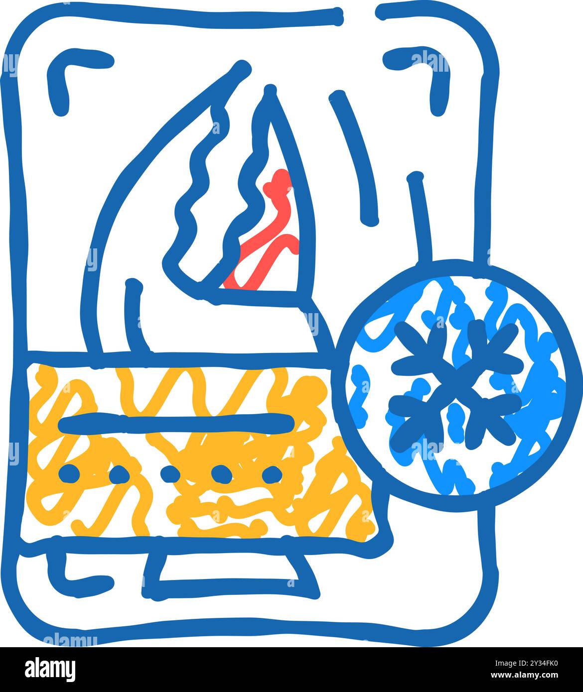 crab frozen seafood icon doodle illustration Stock Vector Image & Art ...