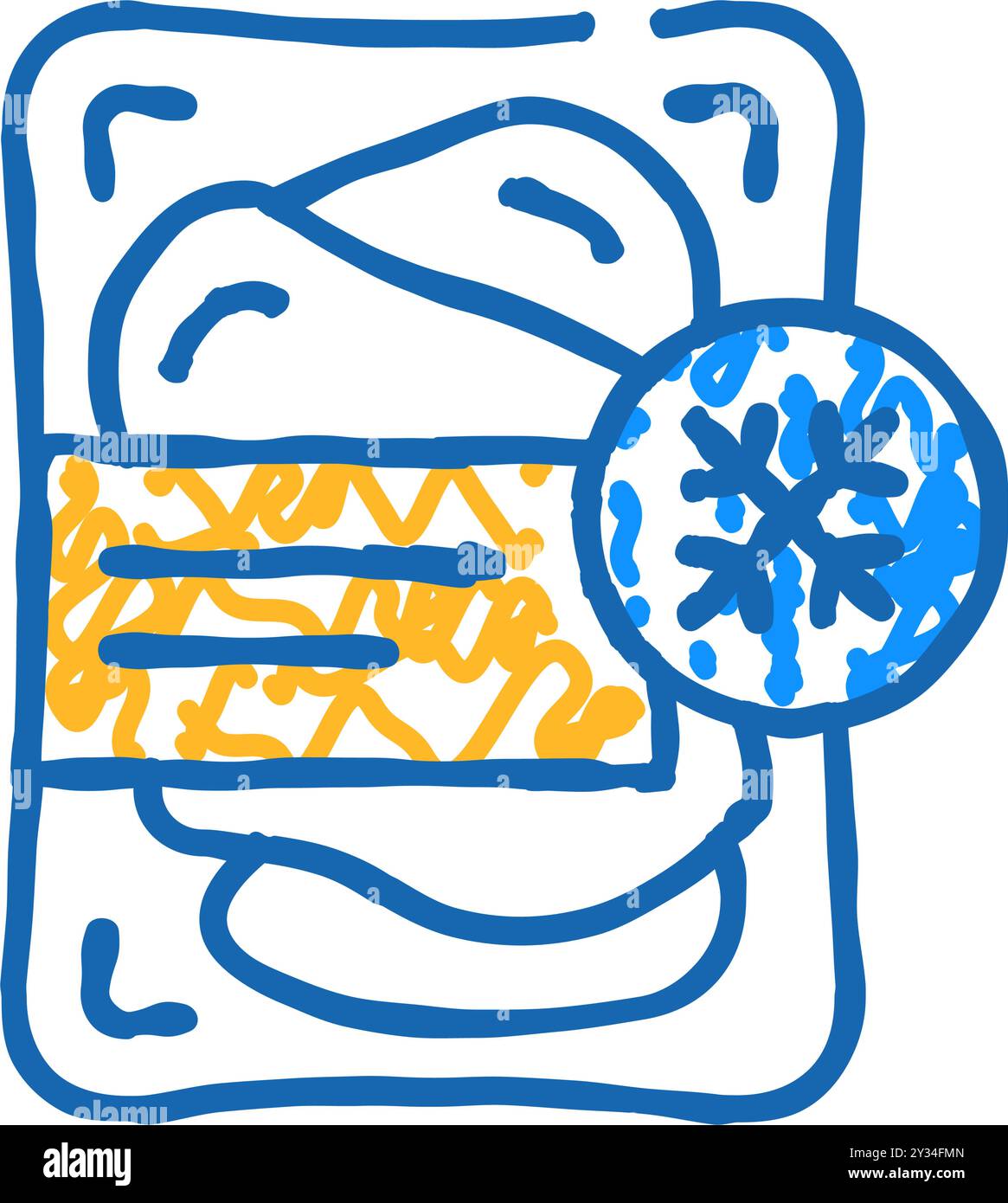 meat fillet frozen food icon doodle illustration Stock Vector Image ...
