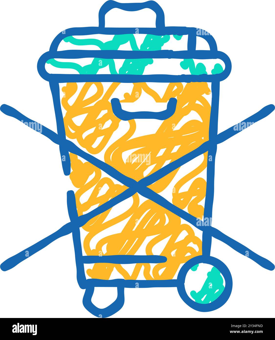 do not throw garbage bin icon doodle illustration Stock Vector Image ...