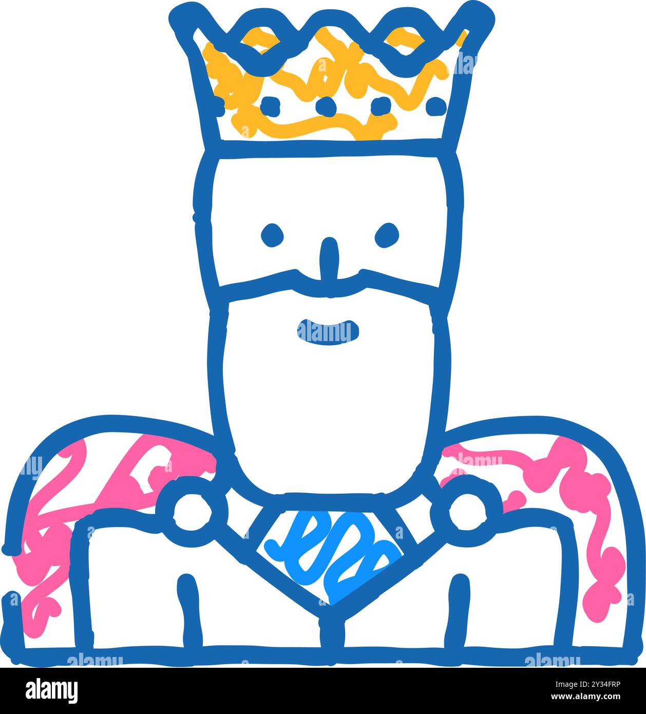 king man icon doodle illustration Stock Vector Image & Art - Alamy