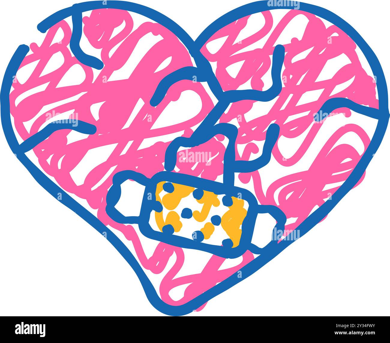 heart treatment after divorce icon doodle illustration Stock Vector ...