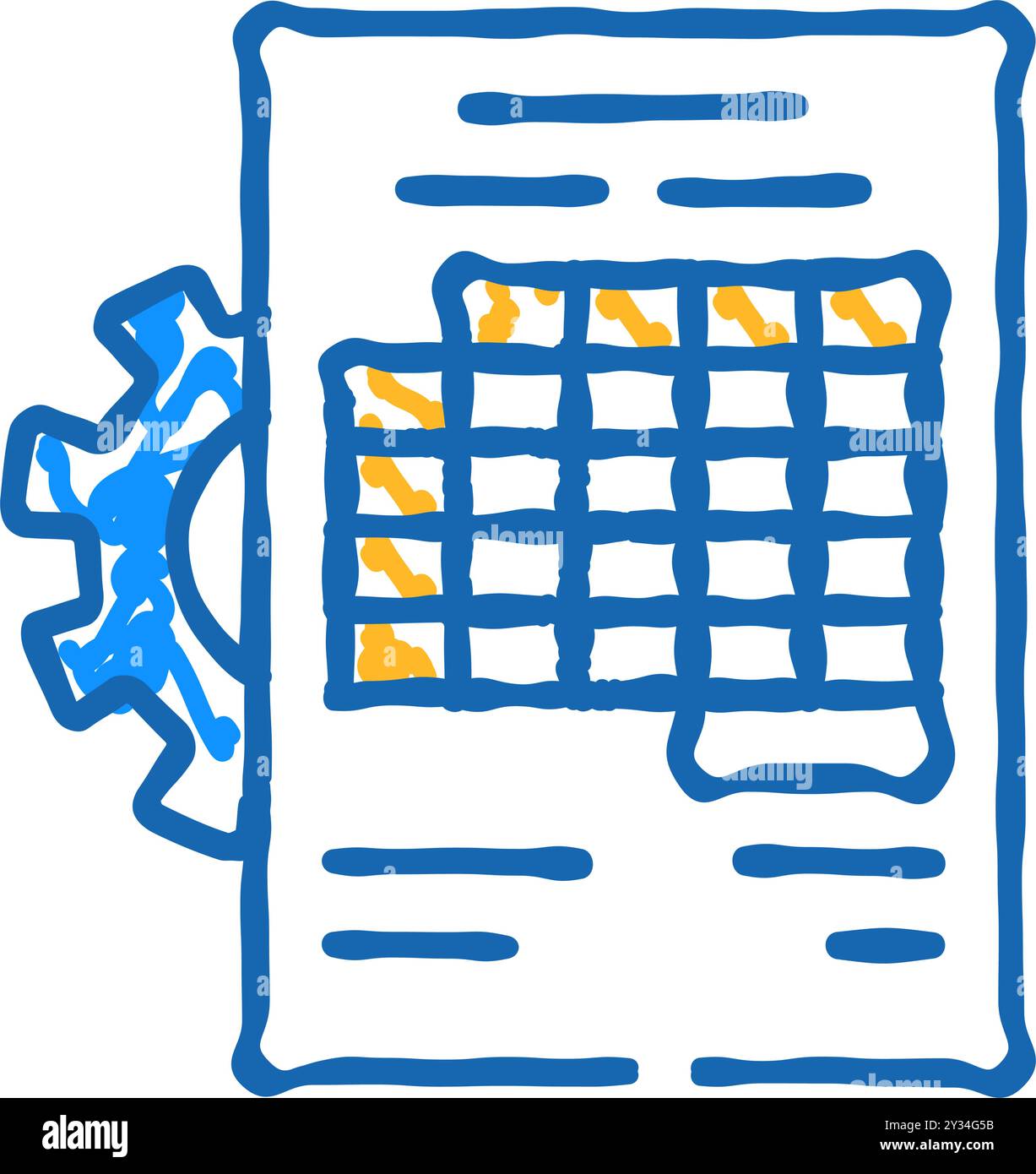 accounting working process erp icon doodle illustration Stock Vector ...